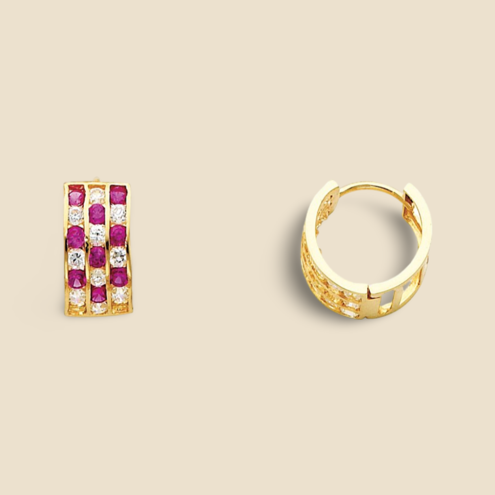 Enchanting Unveiling: 14K Real Gold 5mm CZ Channel Set Hoop Huggies ...