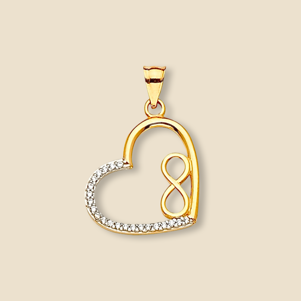 14K Gold Heart Infinity Pendant with CZ | Elegant Fine Jewelry by ...