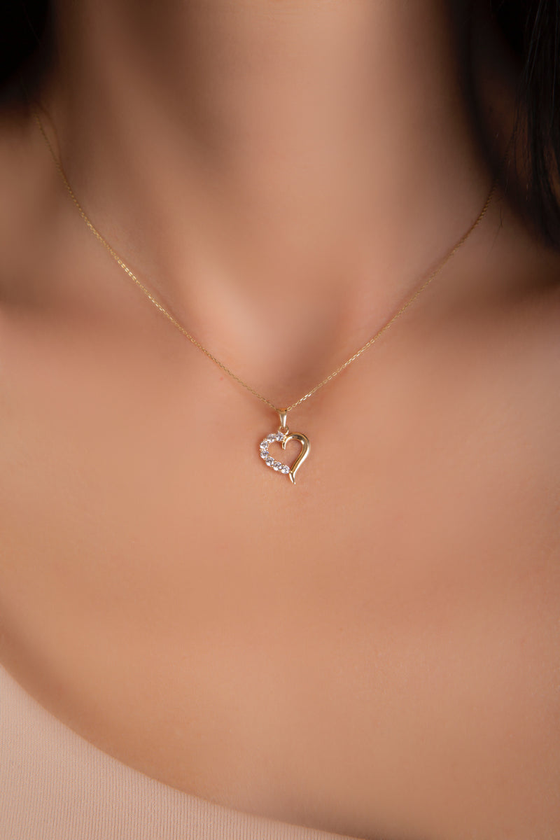 Half Heart CZ – Tehrani Jewelry